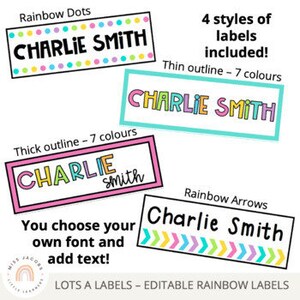 RAINBOW Editable Tray Labels, Classroom Labels & Name Tags Bundle - Etsy