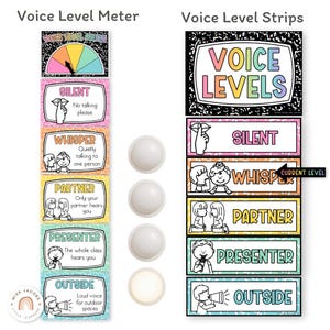 Cutesy Voice Levels Chart, Printable Classroom Voice Level Meter ...