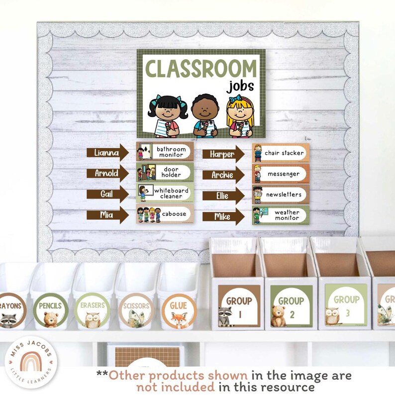 Woodland Classroom Job Chart Forest Animals Theme, Editable Nature ...