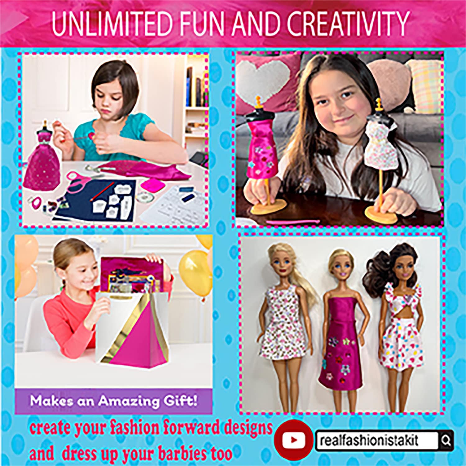 Fashion Design Kit for Kids, Fashion Sewing Craft Kit for Girls ...