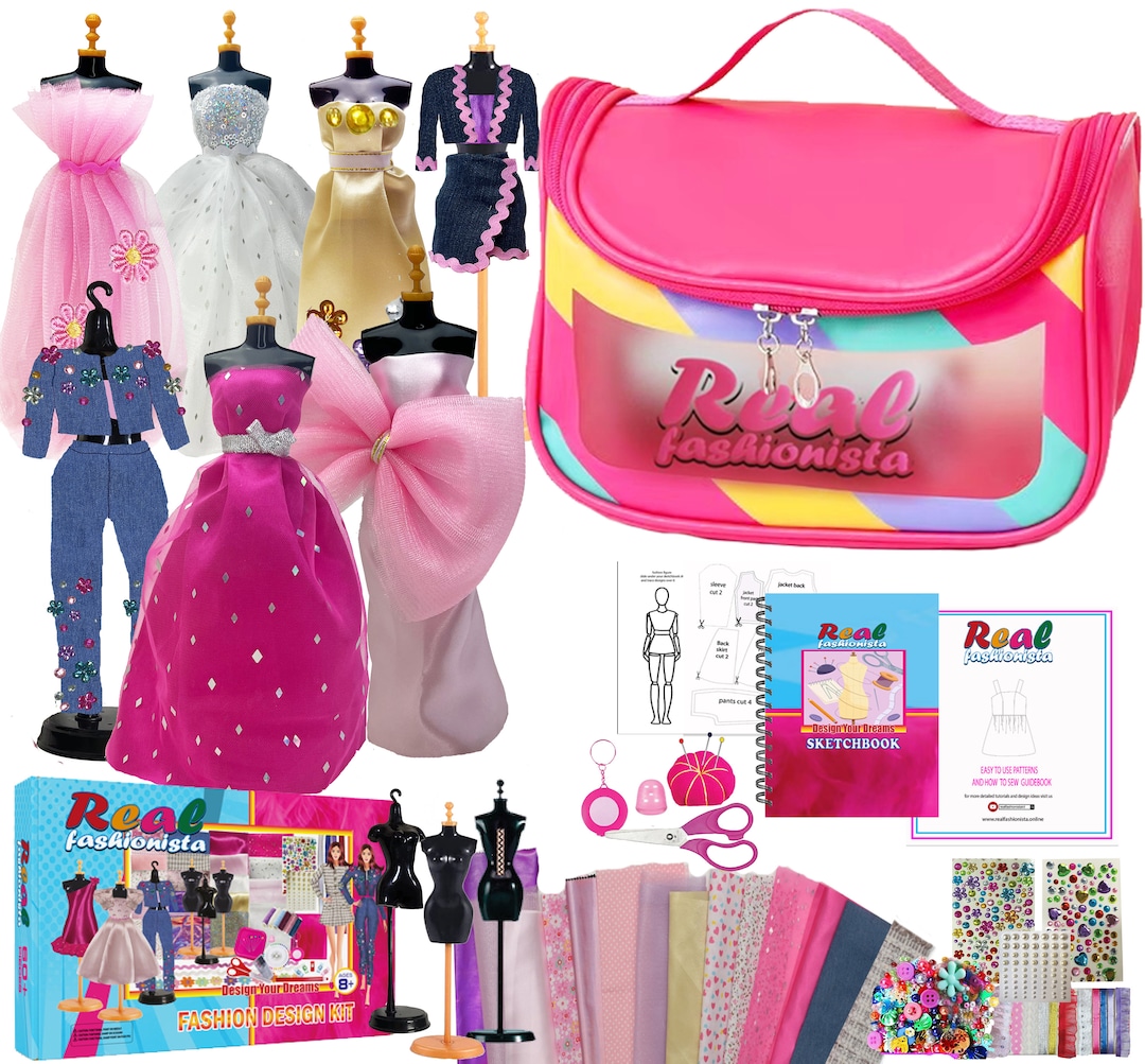 Fashion Design Kit for Kids, Fashion Sewing Craft Kit for Girls ...