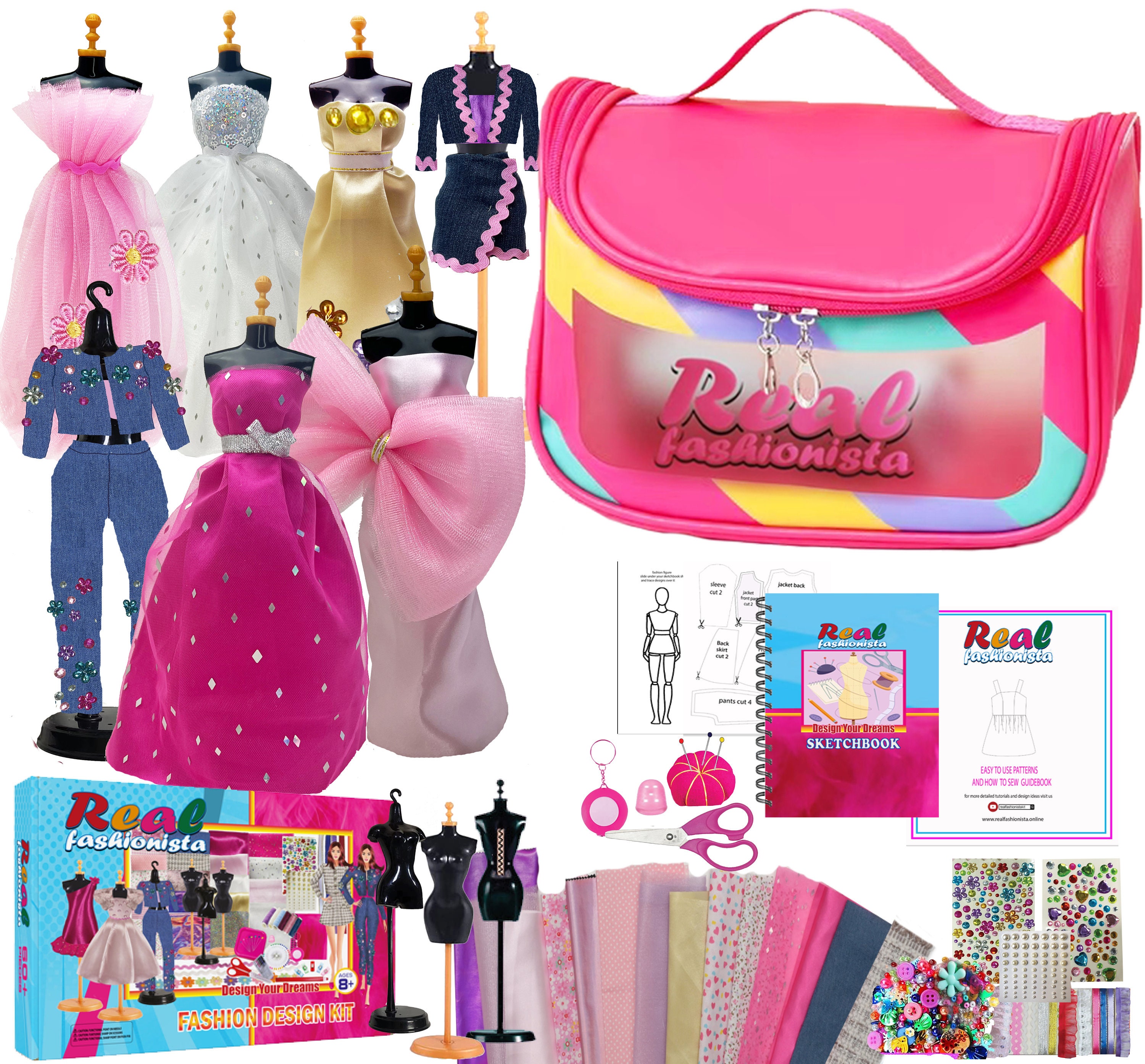 Fashion Design Kit for Kids, Fashion Sewing Craft Kit for Girls ...