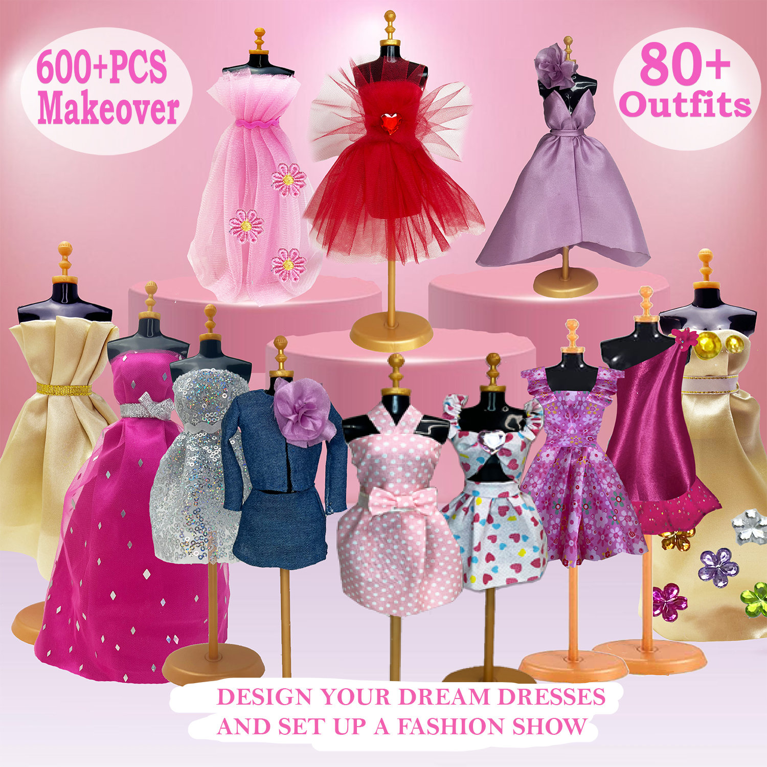 Fashion Design Kit for Kids, Fashion Sewing Craft Kit for Girls ...