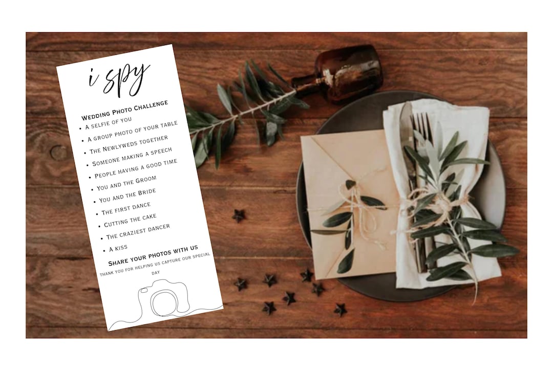 I Spy Wedding Card | Table Games | Guest Photo Prompts | PDF Only | - Etsy