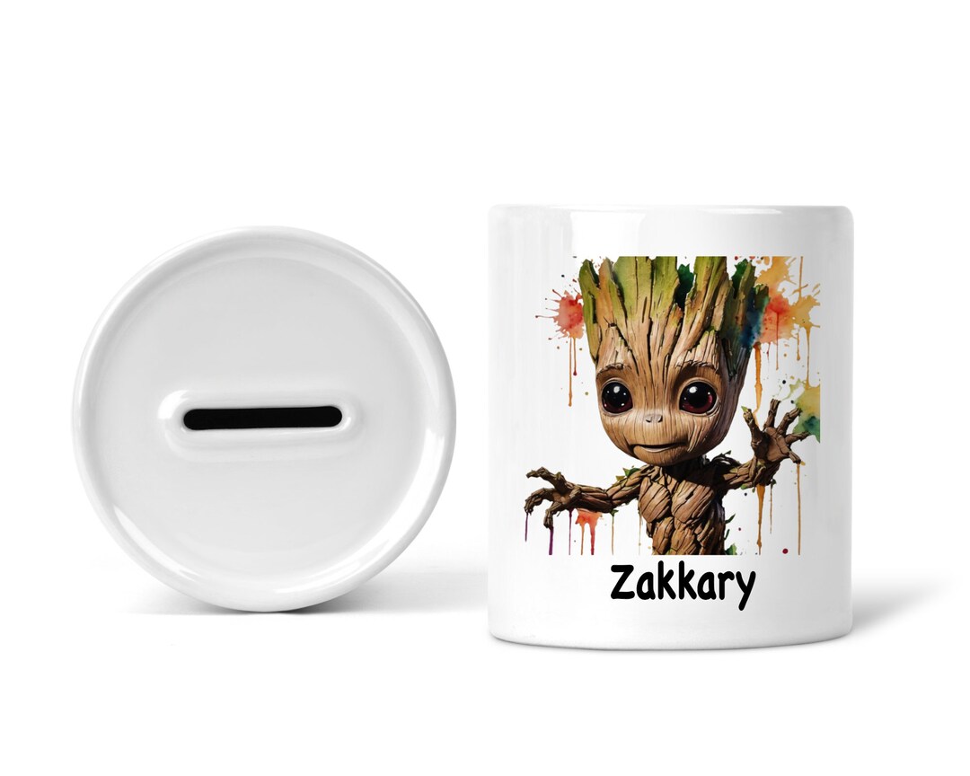 Baby Groot Ceramic Money Box, Personalised Kids Gift, Ceramic Money Jar ...
