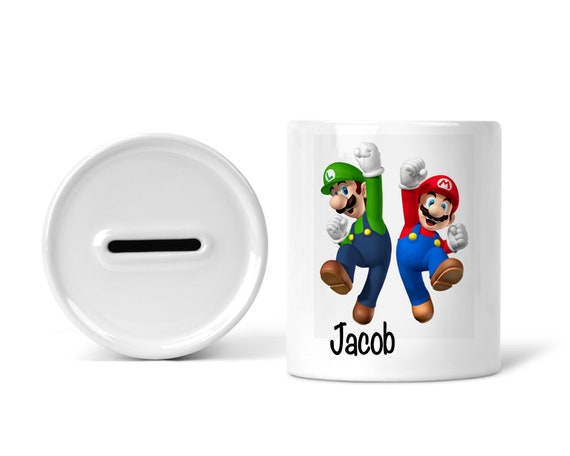 Super Mario Ceramic Money Box Personalised Kids Gift Ceramic - Etsy