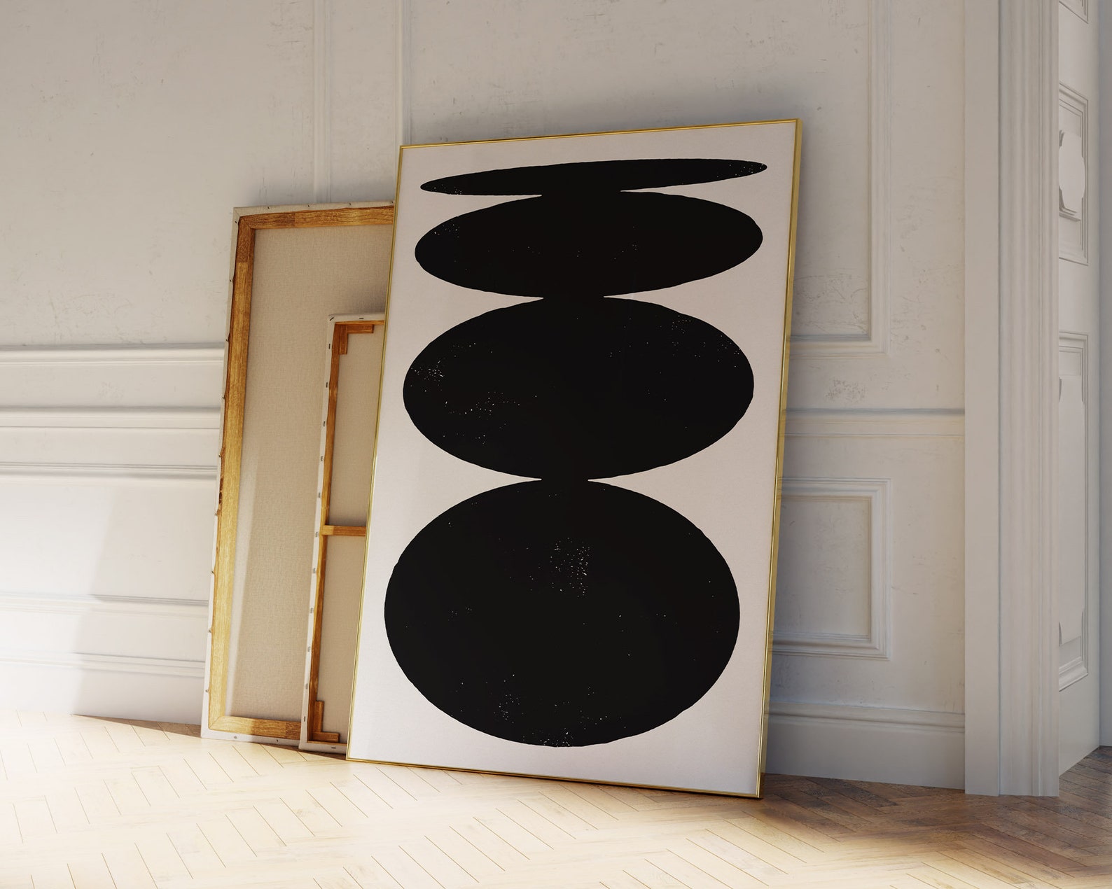 Set, Abstract Sunset Art Print, Sun, Moon, Contemporary, Graphic Poster ...