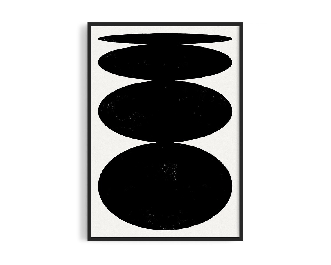 Set, Abstract Sunset Art Print, Sun, Moon, Contemporary, Graphic Poster ...