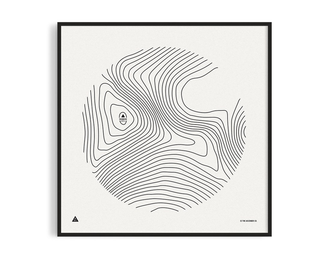 Snowdon, Topographic Art Print, Graphic Poster, Woodcut Style - Etsy