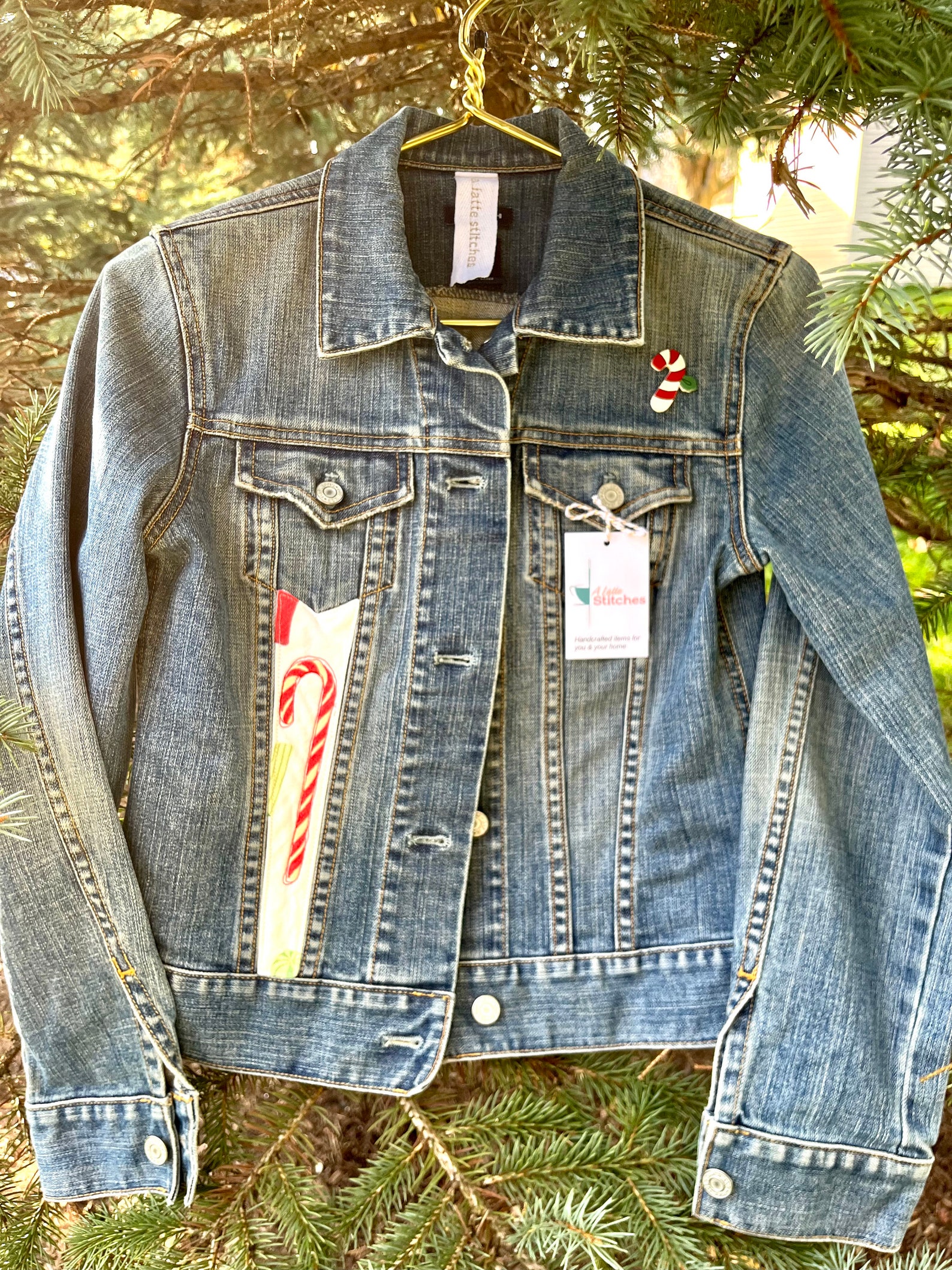 Christmas Denim Jacket - Etsy
