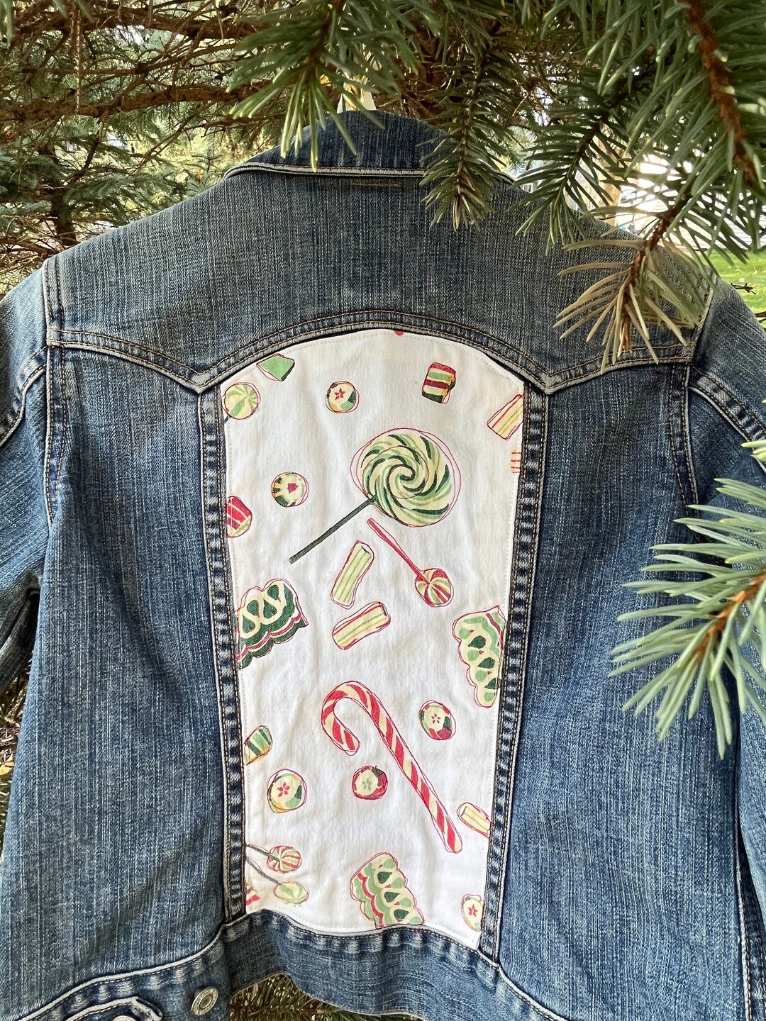 Christmas Denim Jacket - Etsy