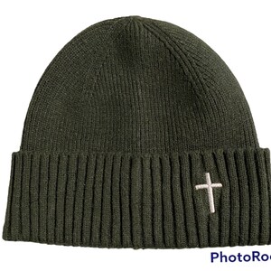 Cross Beanie, Christian Pom Pom Beanie, Faith Based Winter Hat, Ladies ...