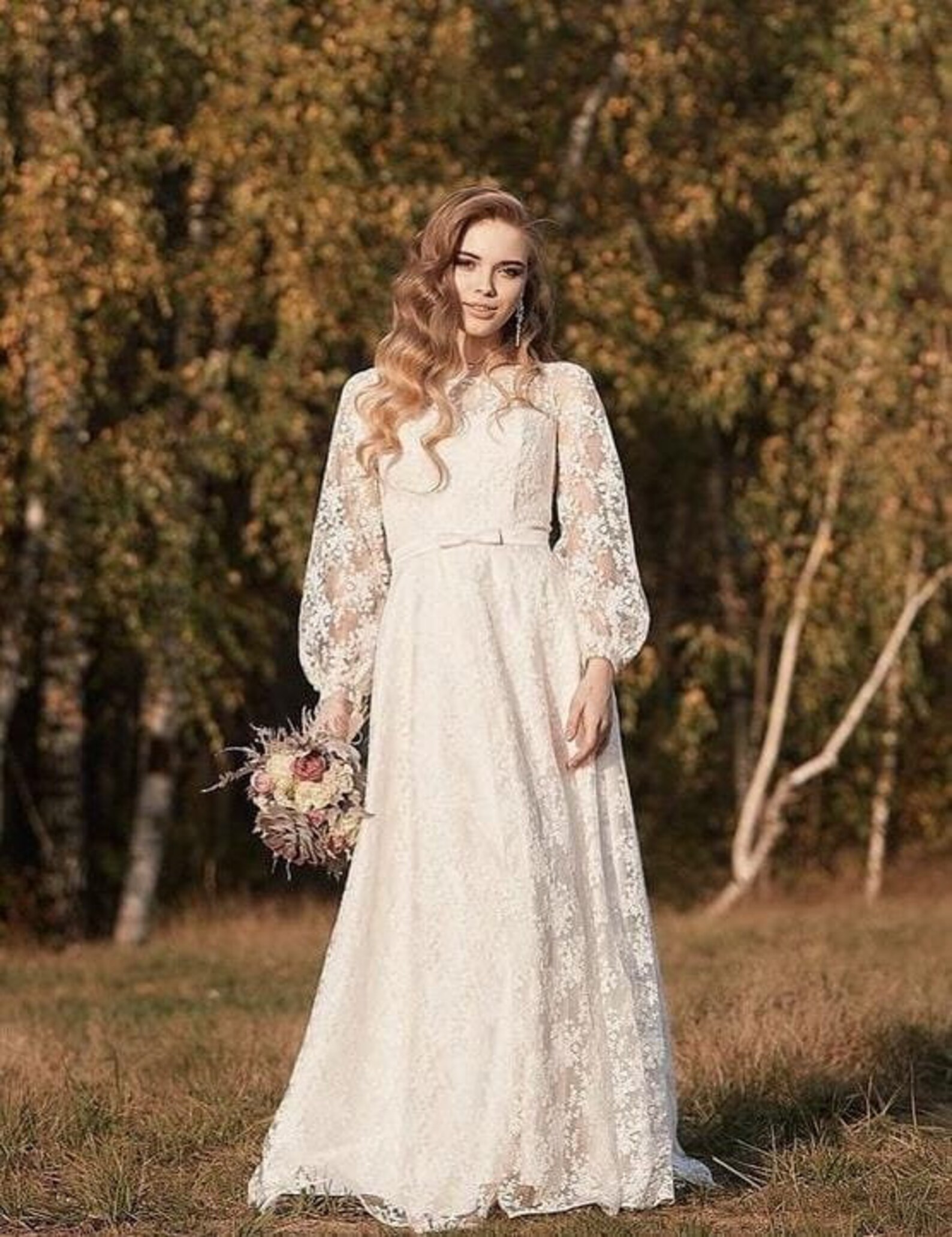 Rustic Boho Wedding Dress Bridal Goan Wedding Dress With A Etsy