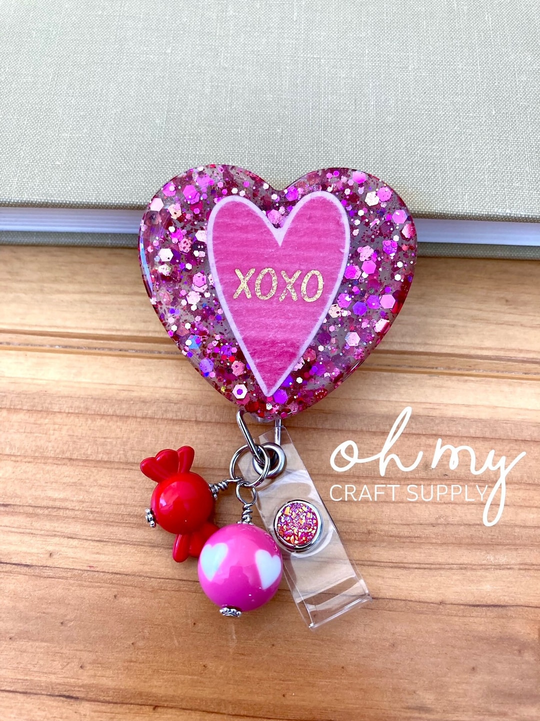 Valentine Badge Reel, Heart Badge Reel, Love Theme, Gift for Teacher ...
