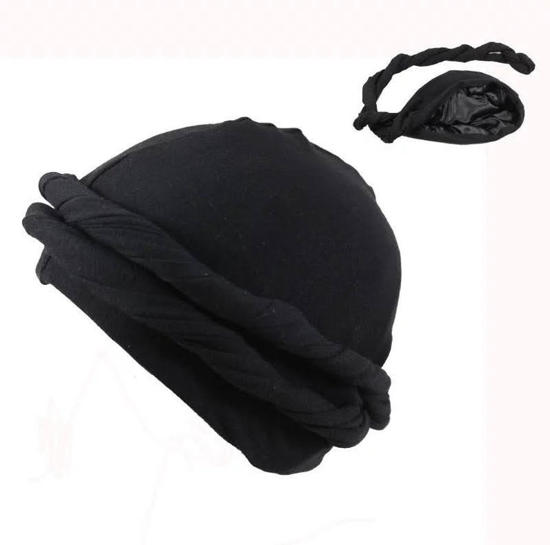 Men Grey Halo Turban Satin Lined Durag Turban Hat New Dome Etsy