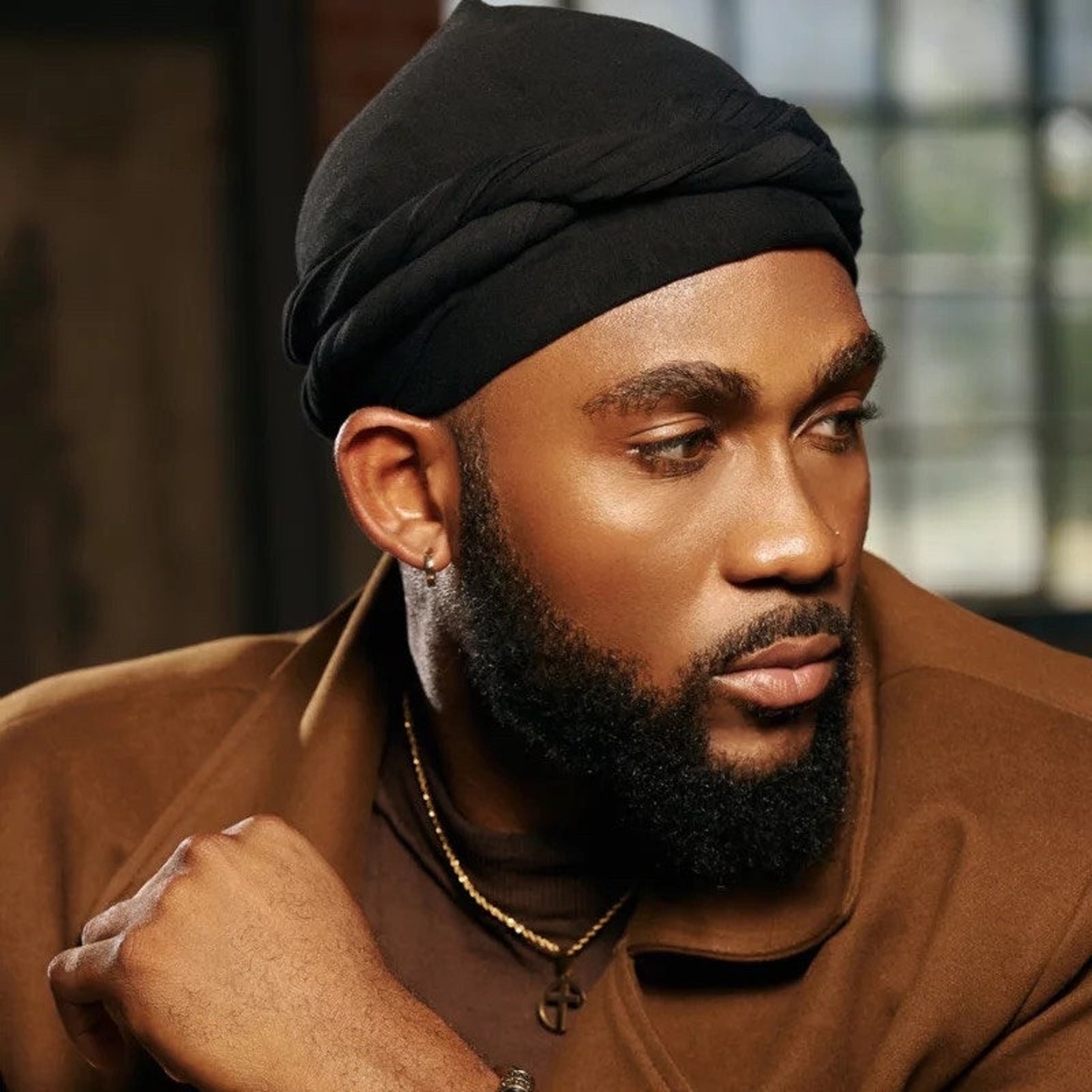 Black Halo Turban Men Turban Headwrap Pretied Satin Lined - Etsy