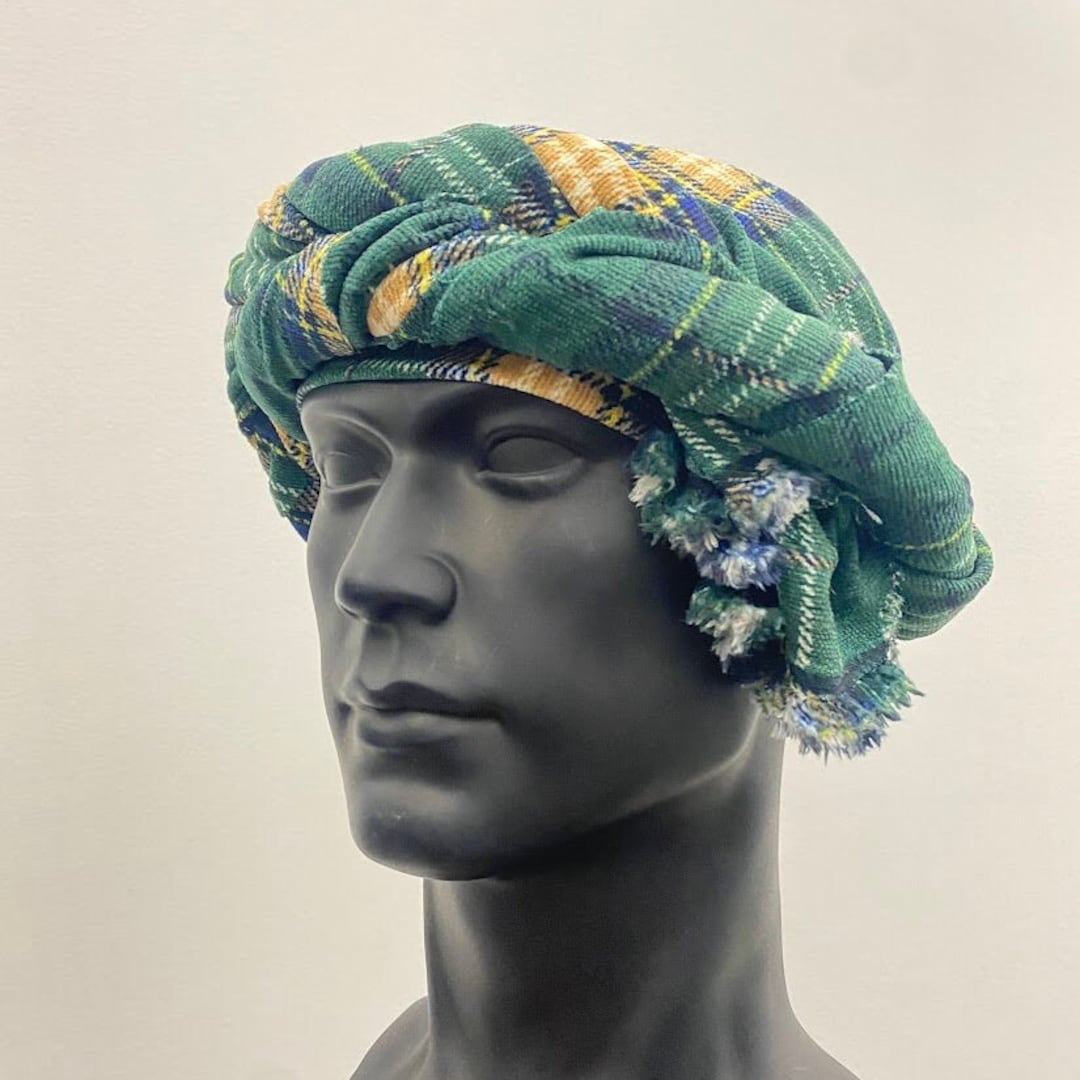 Christmas Plaid Turban Men Halo Headwraps Durag Turban Hat - Etsy