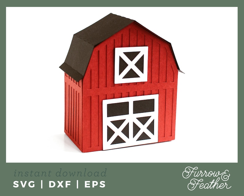 3D Barn Box Template 3D Papercut SVG Box Cut File Cricut | Etsy