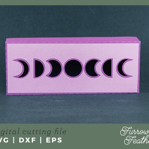 Halloween Moon Phases Box SVG | 3D Papercut SVG Card Cut File | Cricut ...