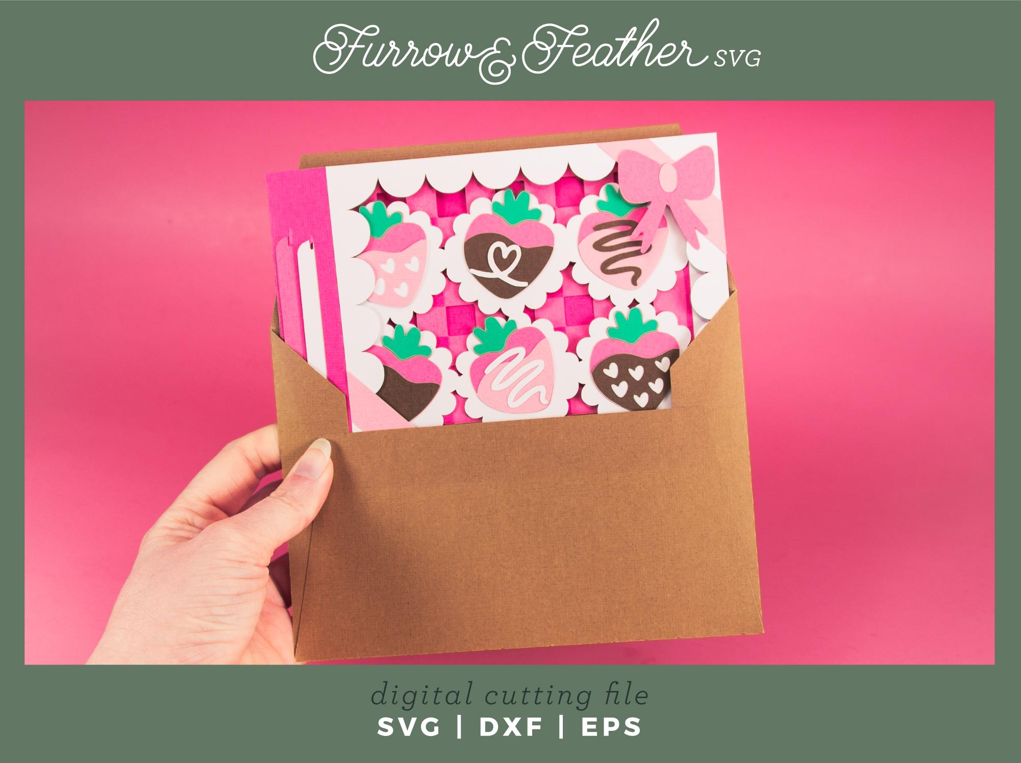 Chocolate Covered Strawberries Card SVG: 3D Valentine's Day Card Cut ...