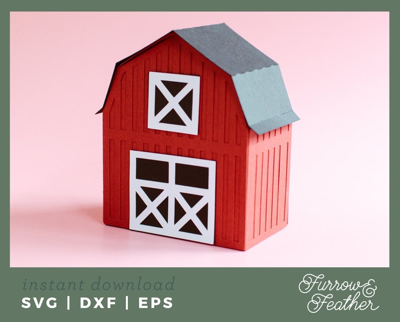 3D Barn Box Template 3D Papercut SVG Box Cut File Cricut | Etsy