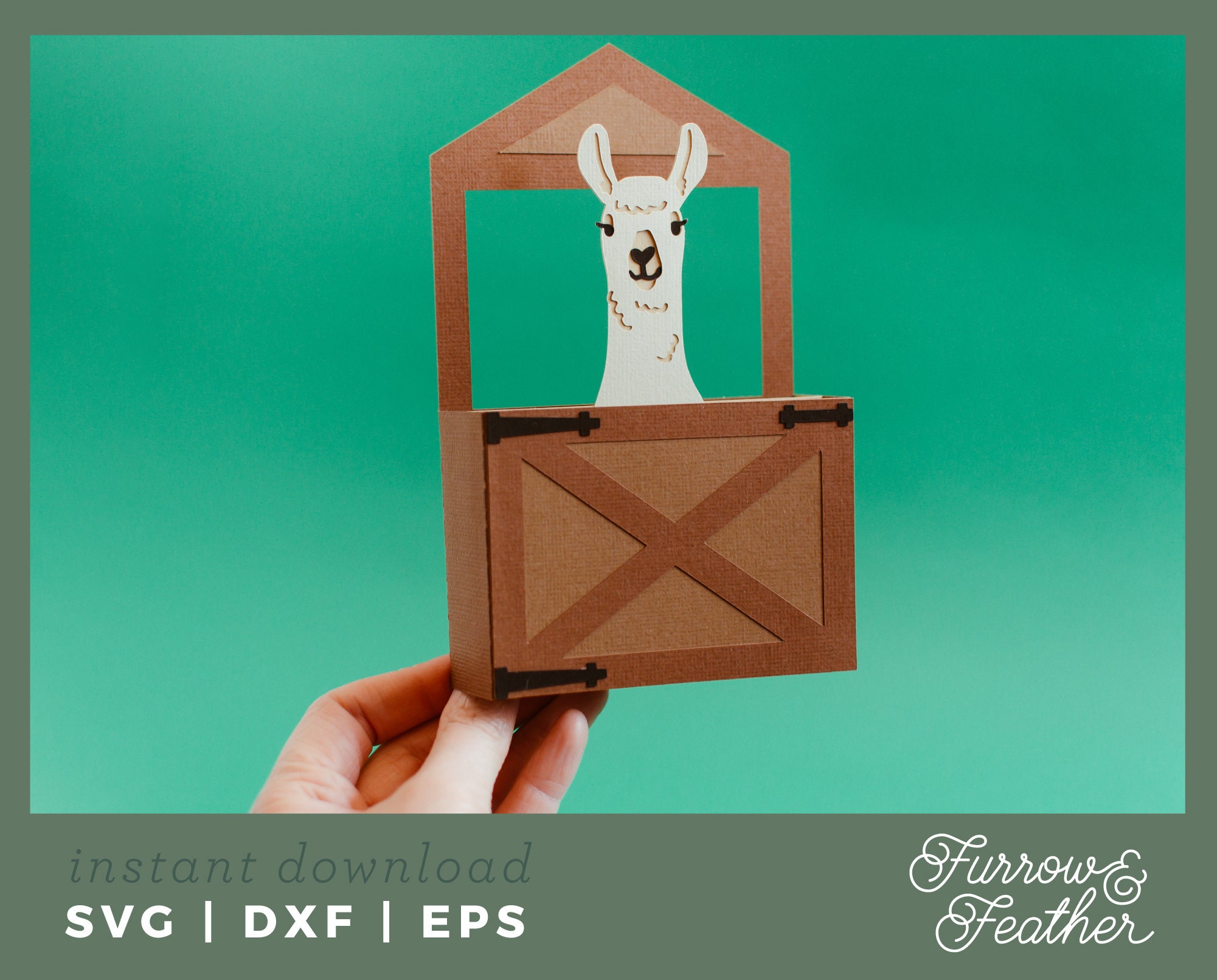 Llama Stall Pop up Box Card Template 3D Papercut SVG Card - Etsy UK