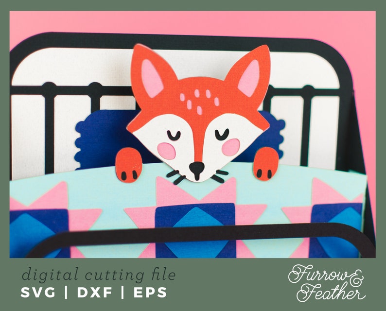 Get Well Soon Fox Box Card Template 3D Papercut SVG Card Cut | Etsy