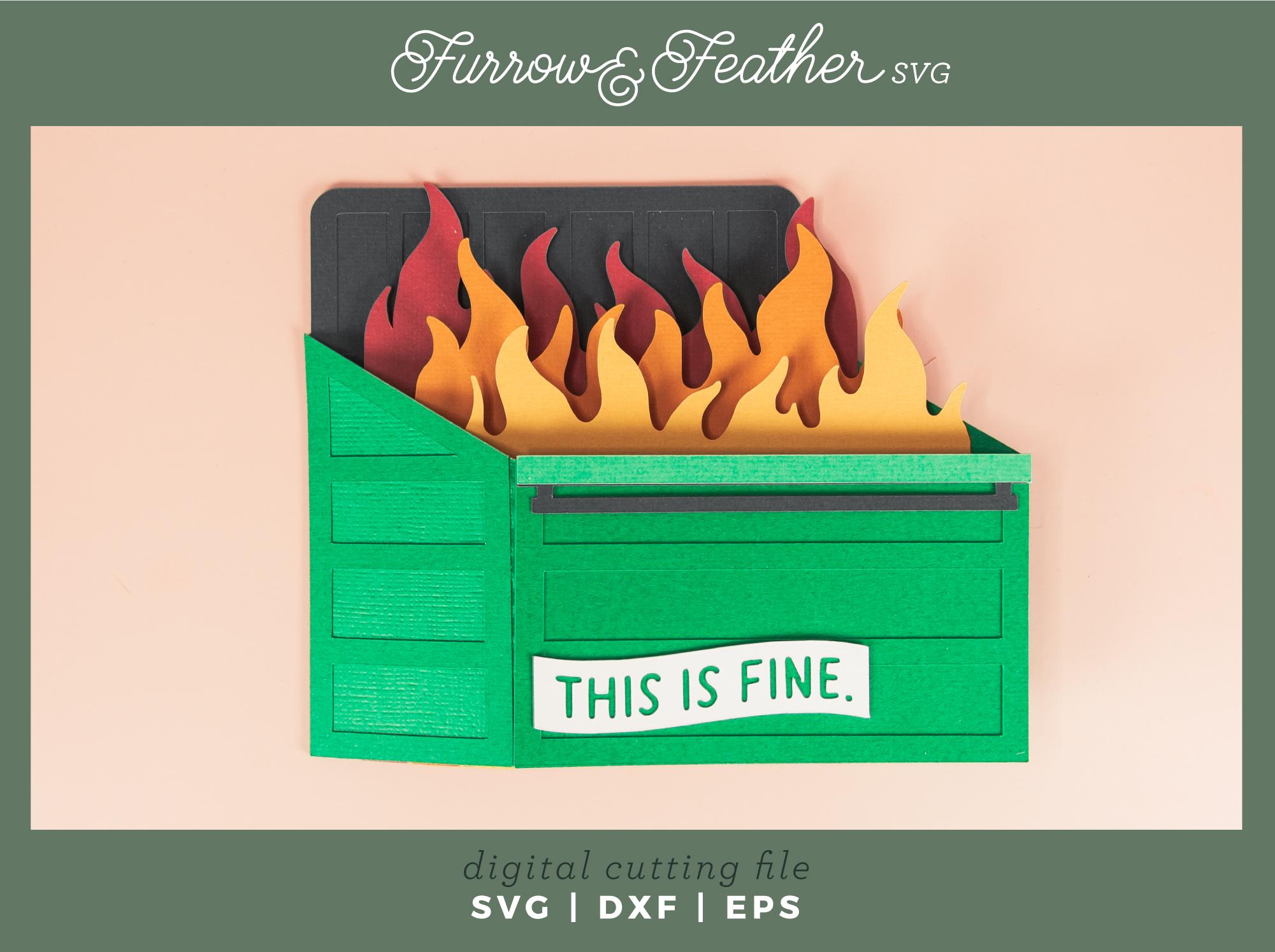 Dumpster Fire Pop up Card SVG: 3D Papercut Card (digital Download) - Etsy