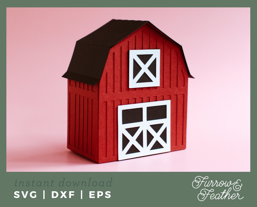 3D Barn Box Template: Papercut SVG Cut File (digital Download) - Etsy