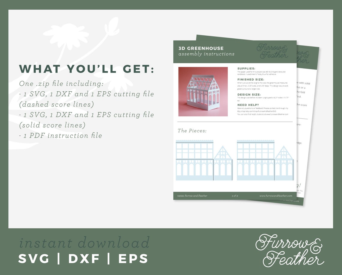 3D Greenhouse Box Template 3D Papercut SVG Cut File Cricut - Etsy