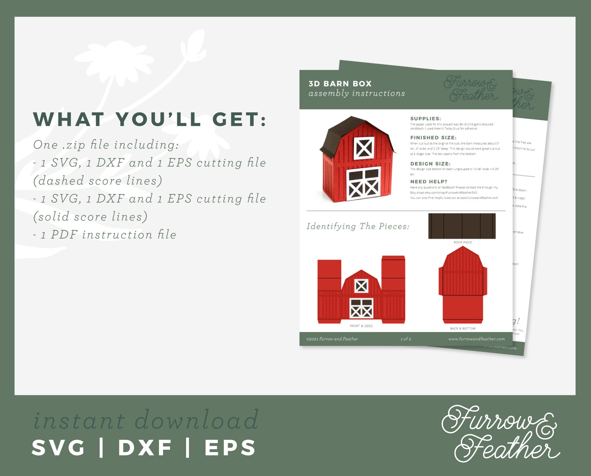 3D Barn Box Template 3D Papercut SVG Box Cut File Cricut | Etsy