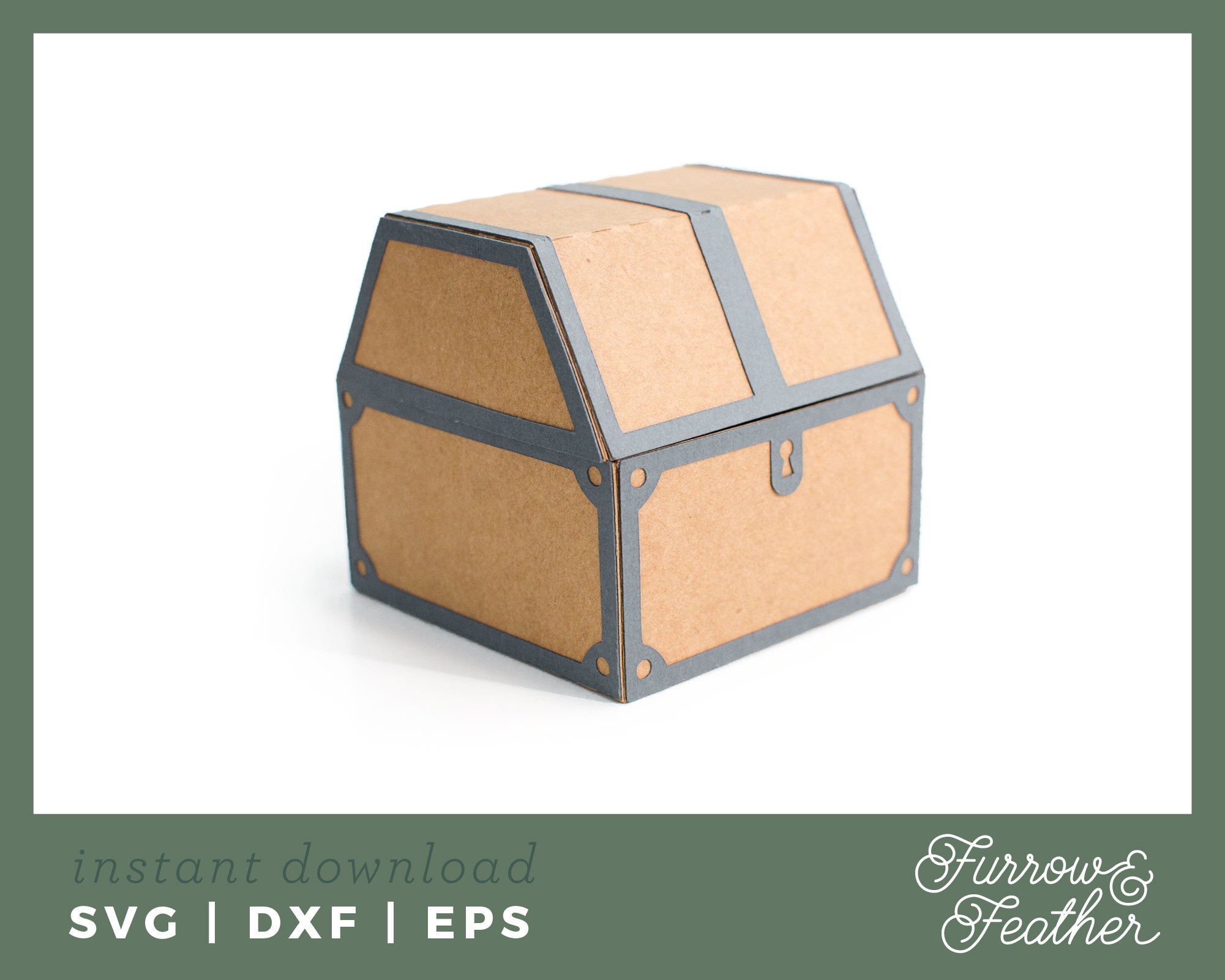 3D Treasure Chest Papercut Template: Party Favor SVG File (digital ...