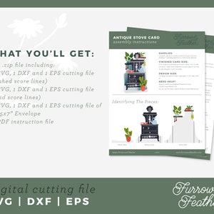 Antique Stove Pop up Card SVG: 3D Papercut Birthday Card (digital ...