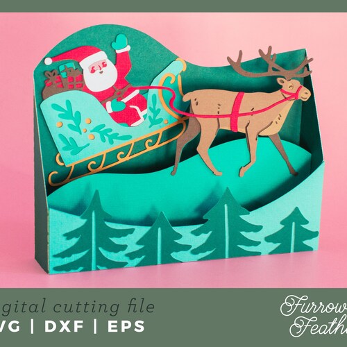 SANTA BOX Card SVG Instant Download Svg Project for - Etsy Hong Kong