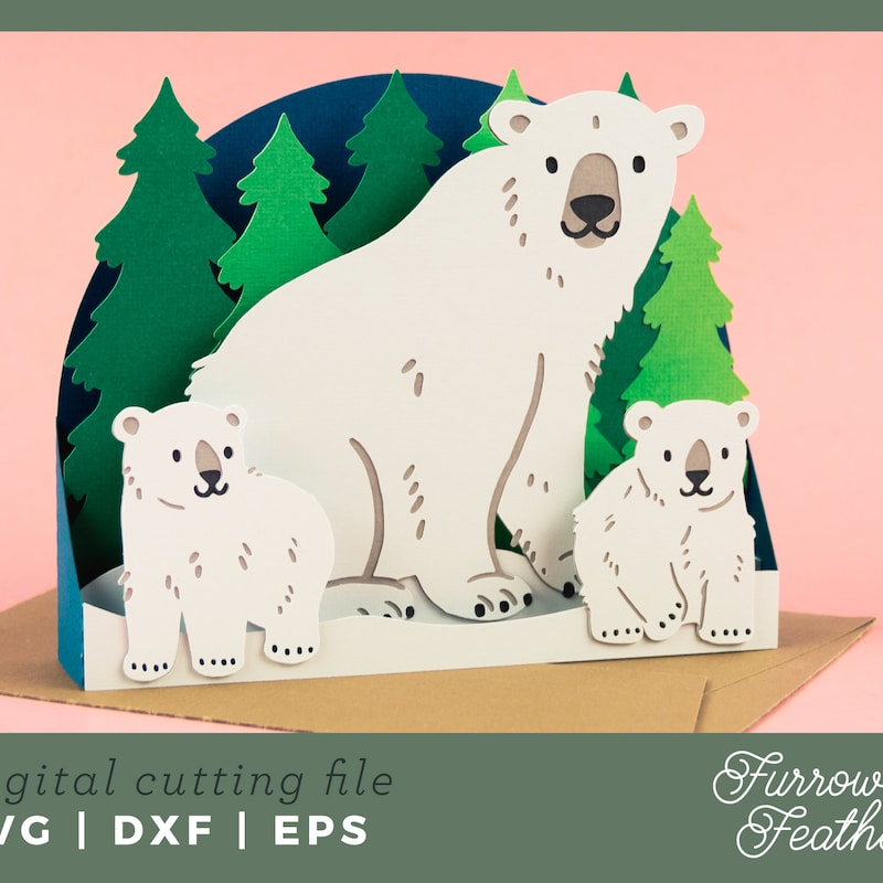 Polar Bear Card - Etsy