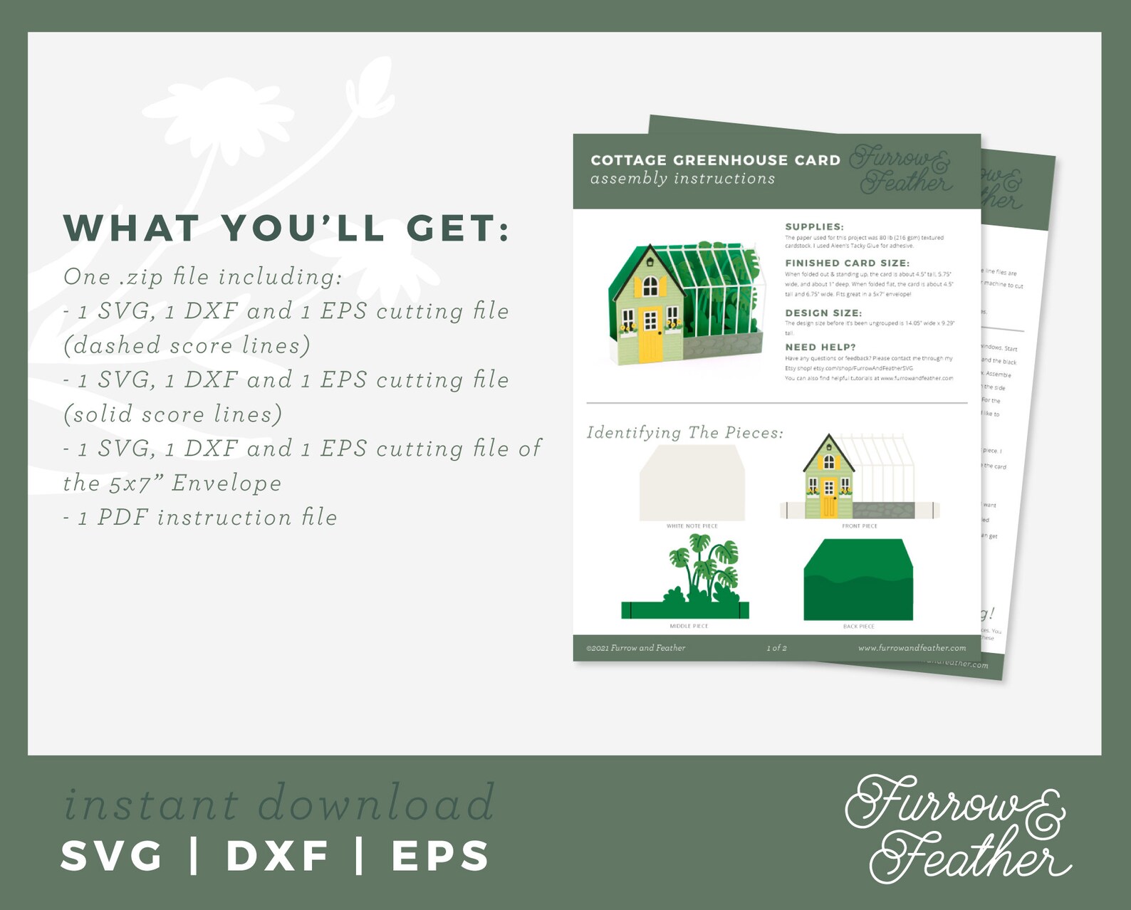 Cottage Greenhouse Pop up Box Card Template 3D Papercut SVG - Etsy