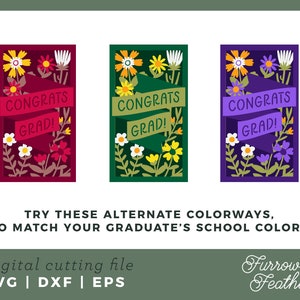 Congrats Grad! 3D Graduation Card | Pop up Card SVG | 3D Papercut SVG ...