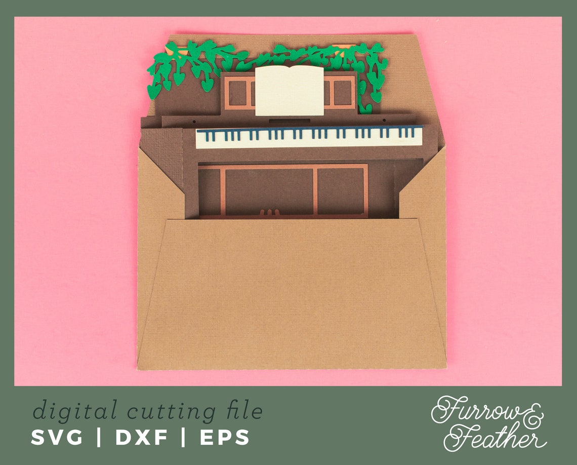 Piano Box Card Template 3D Papercut SVG Card Cut File | Etsy UK