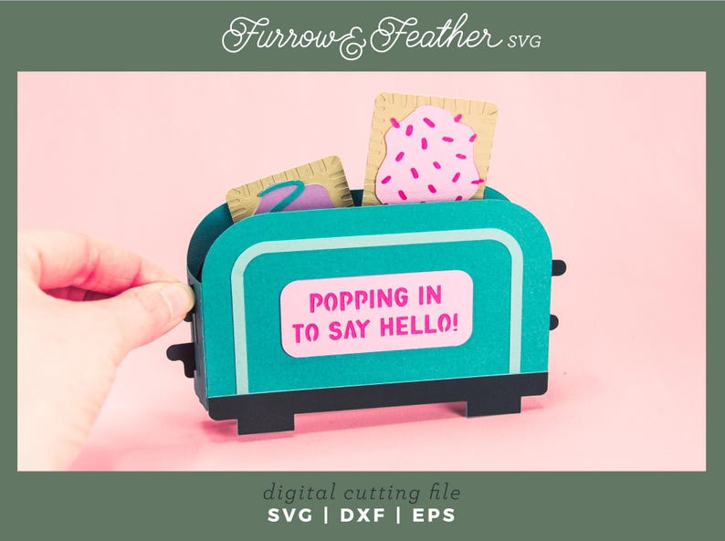 3D Toaster Pastries Pop up Card SVG: DIY Papercut File (digital ...