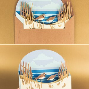 Summer Sand Dune Beach Box Card Template | 3D Papercut SVG Card Cut ...