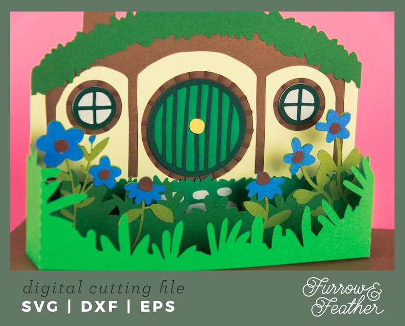 Hobbit Hole LOTR Box Card Template 3D Papercut SVG Card Cut - Etsy
