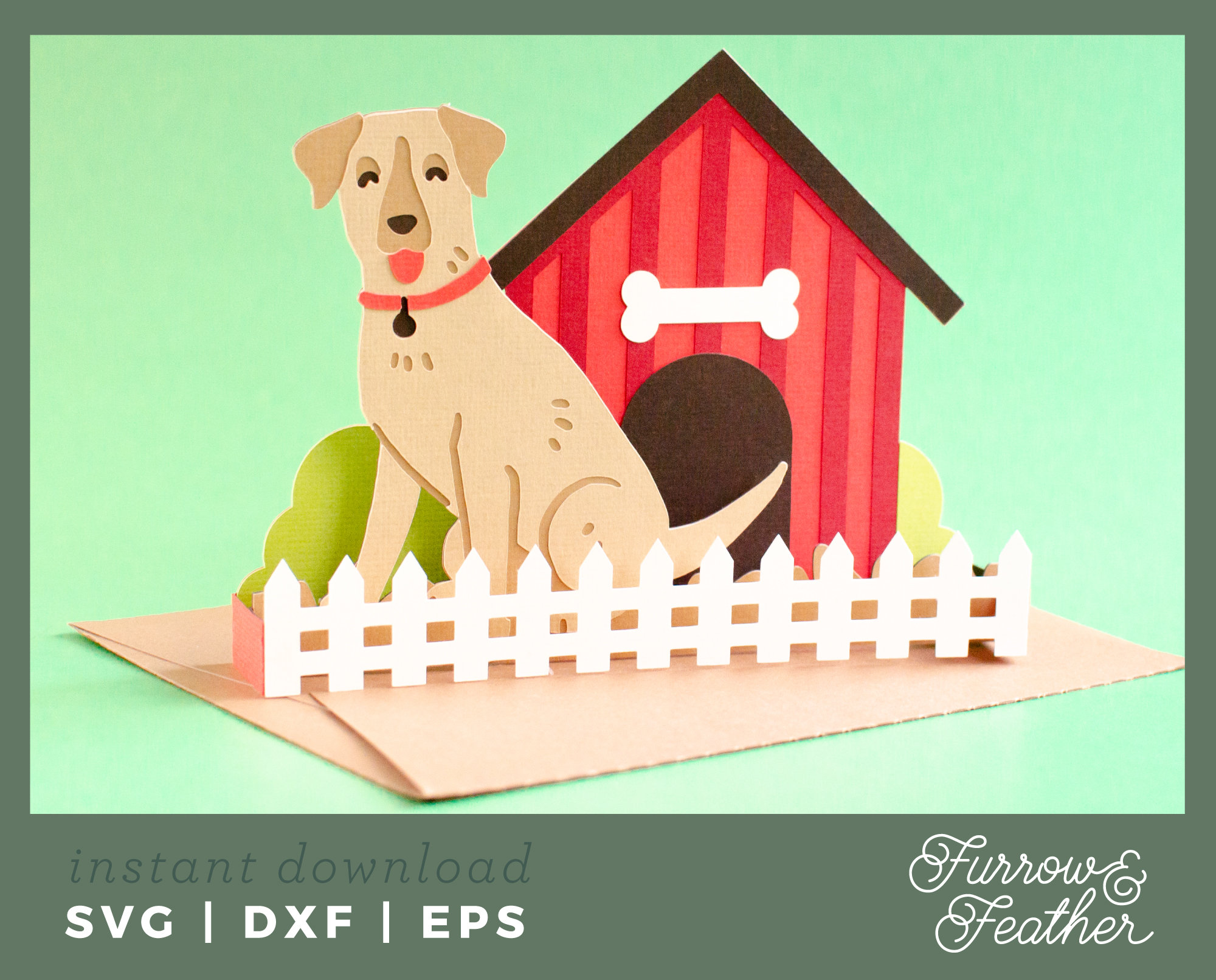 Lab Dog House Pop up Box Card Template 3D Papercut SVG Card - Etsy