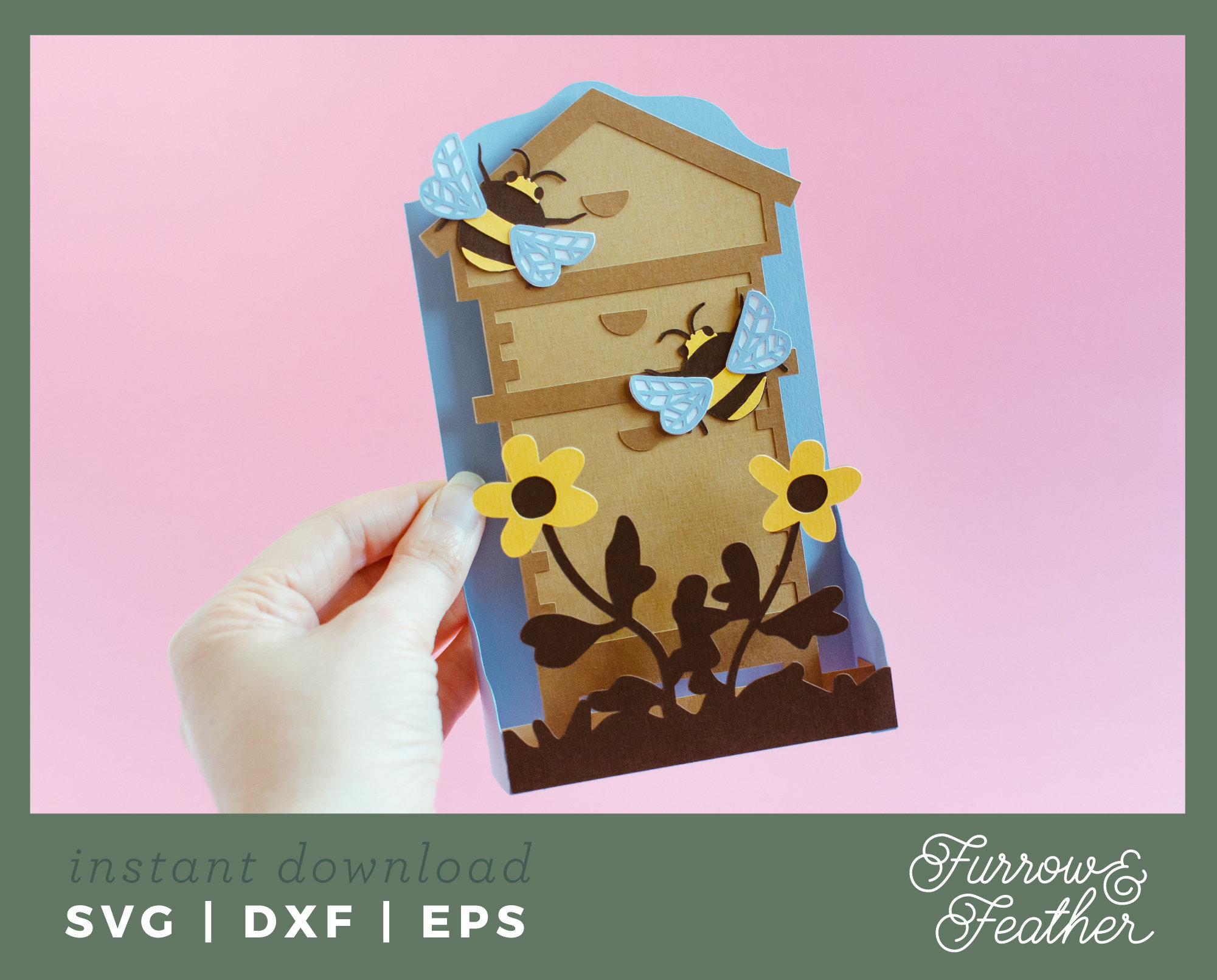Bee Hive Pop up Box Card Template 3D Papercut SVG Card Cut - Etsy UK