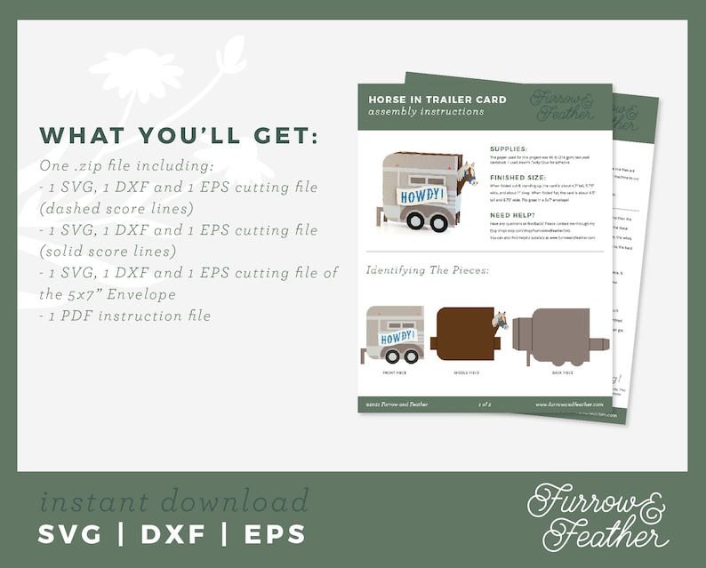 Horse Trailer Pop up Box Card Template 3D Papercut SVG Card - Etsy
