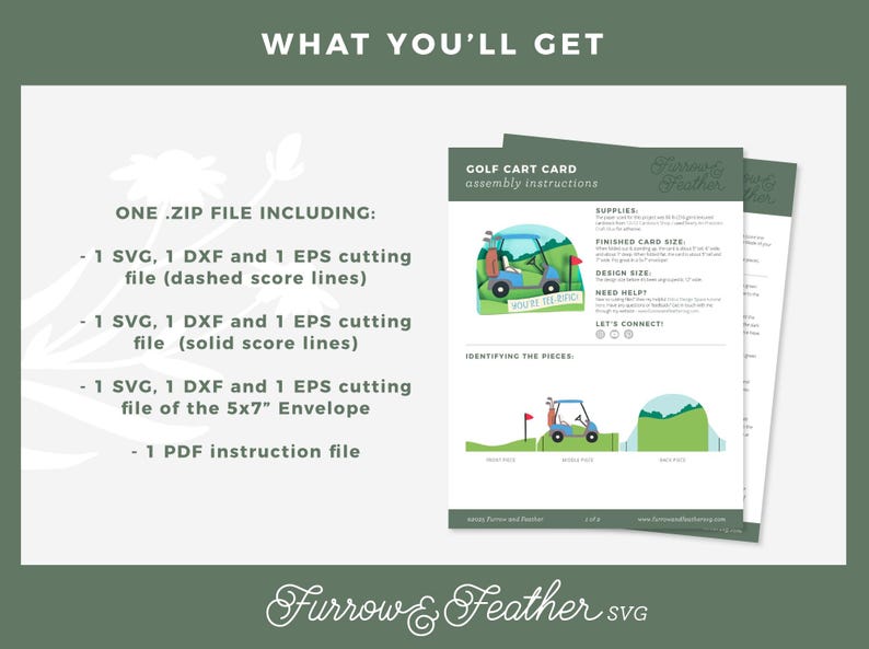 3D Golf Cart Birthday Card SVG | Papercut Template (digital Download ...