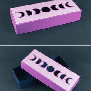 Halloween Moon Phases Box SVG | 3D Papercut SVG Card Cut File | Cricut ...