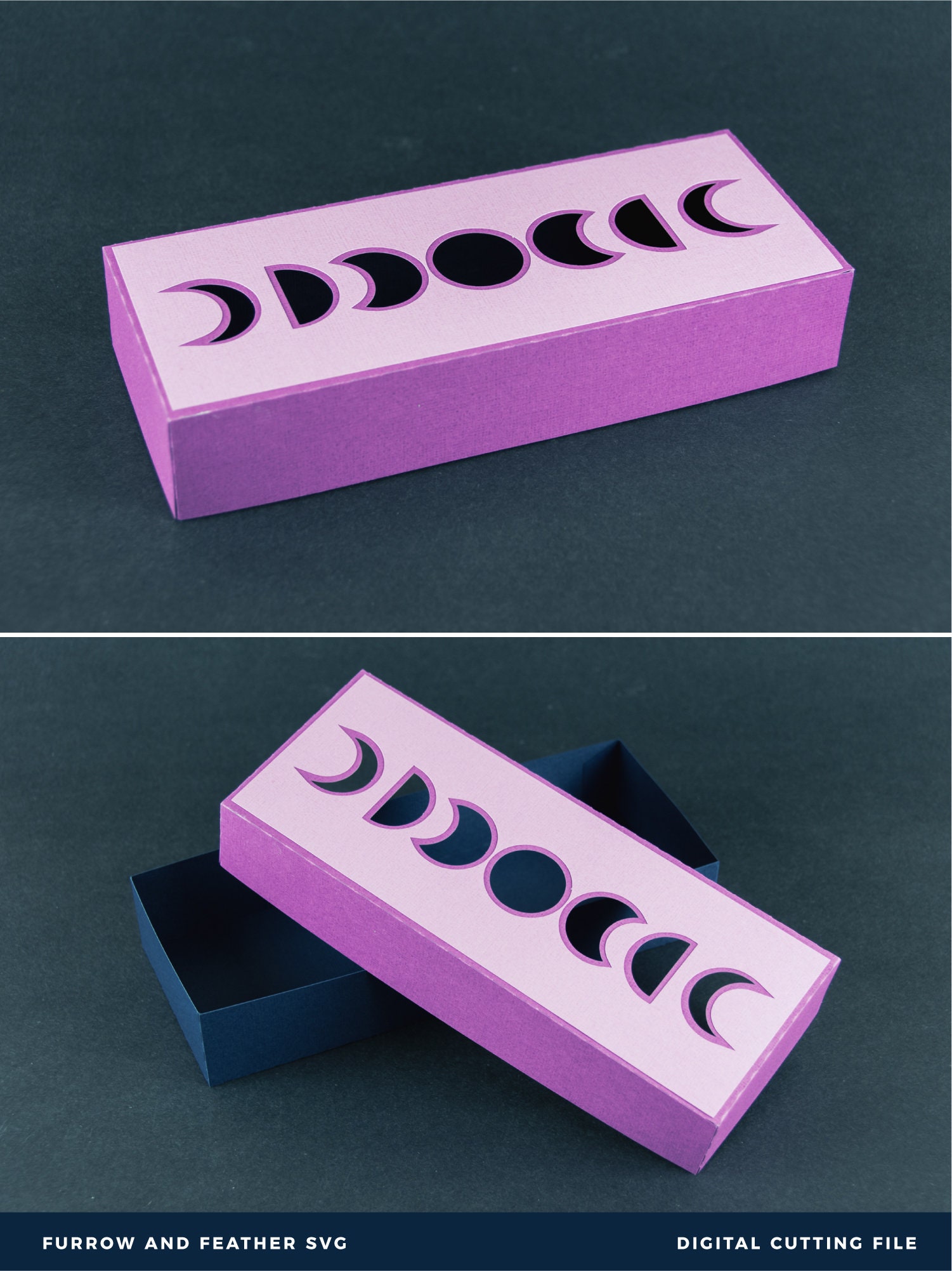 Halloween Moon Phases Box SVG | 3D Papercut SVG Card Cut File | Cricut ...