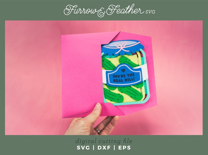 Pickle Jar Pun Card: 3D Papercut SVG for Cricut (digital Download) - Etsy