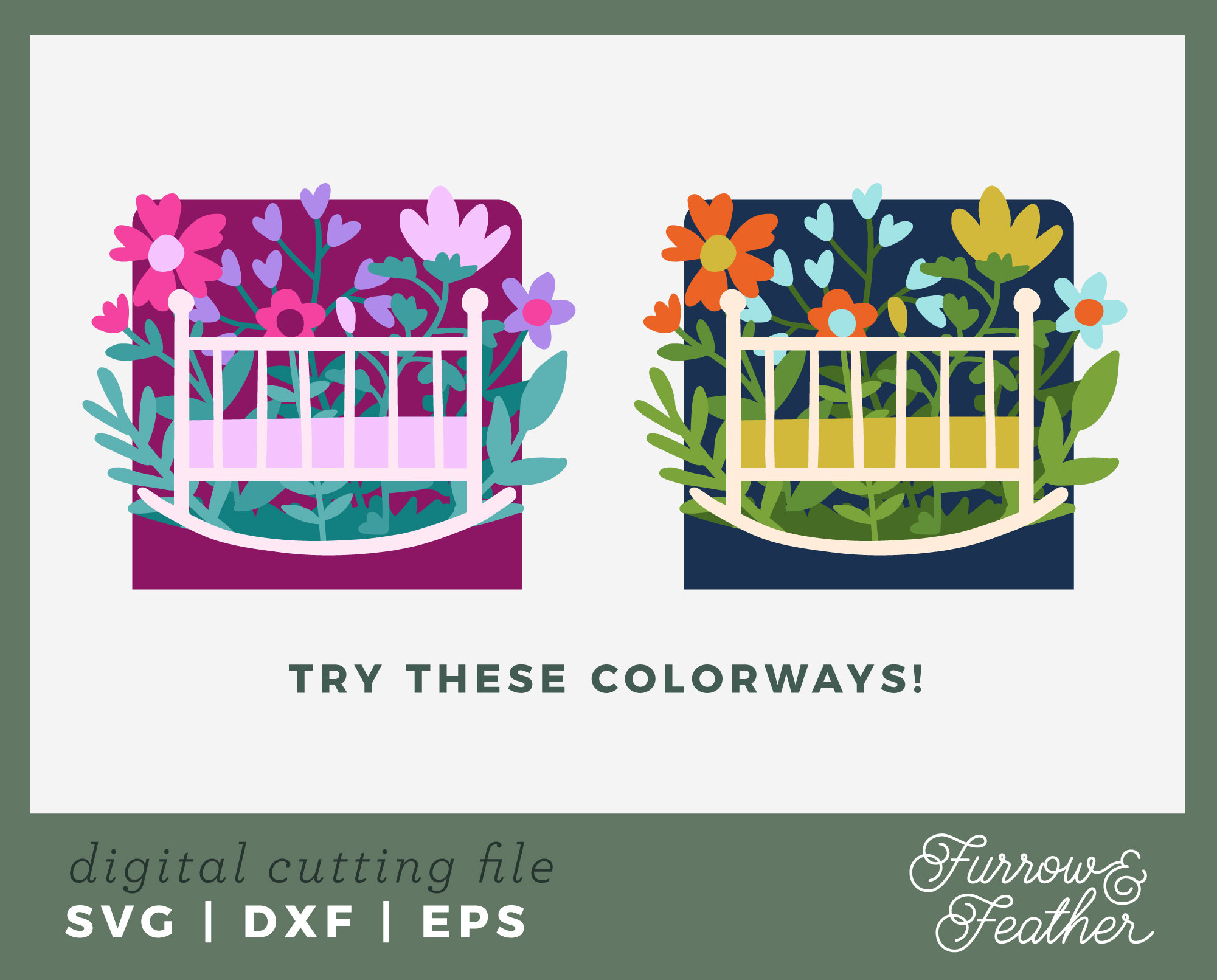 Wildflower Baby Crib Box Card Template 3D Papercut SVG Card - Etsy