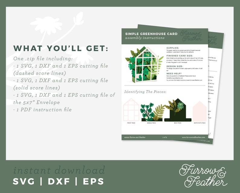 Simple Greenhouse Box Card Template 3D Papercut SVG Card Cut - Etsy